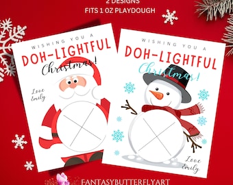Christmas Play Doh Card Template, Printable Wishing You A Doh-lightful ...