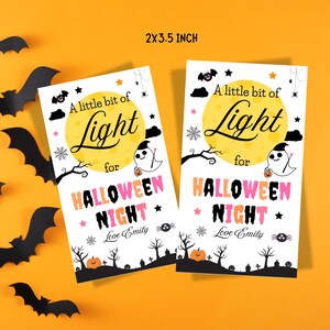 Halloween Glow Stick Tags, A Little Light for Halloween Night ...