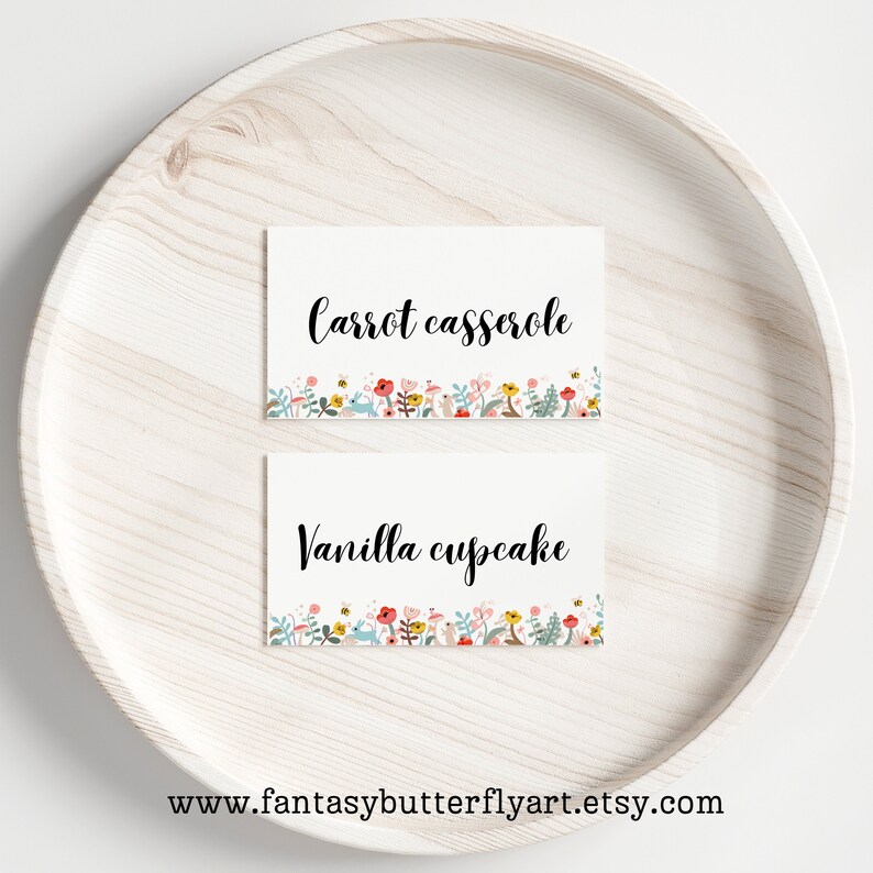 Easter Bunnies Food Label Template, Printable Buffet Tent Cards, Easter ...
