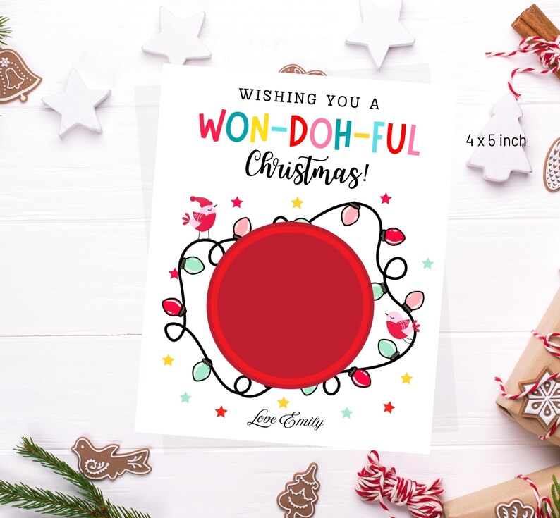 Christmas Lights Play Doh Card Template Printable Wishing You A Doh ...
