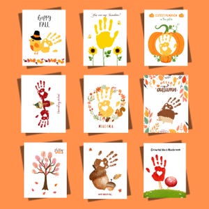 Fall Handprint Art: Kids Thanksgiving Activity Prints (PDF) - Etsy