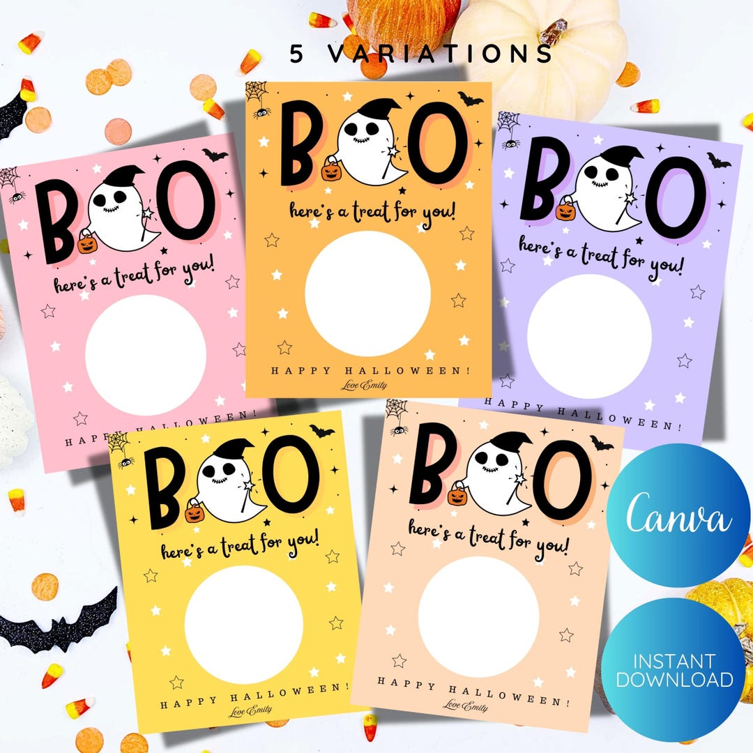 Halloween Play Doh Card Template, Printable BOO Heres a Treat for You ...