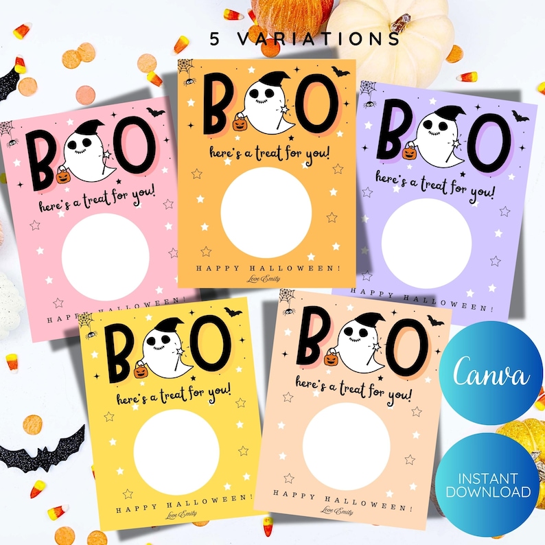 Halloween Play Doh Card Template, Printable BOO Heres a Treat for You ...
