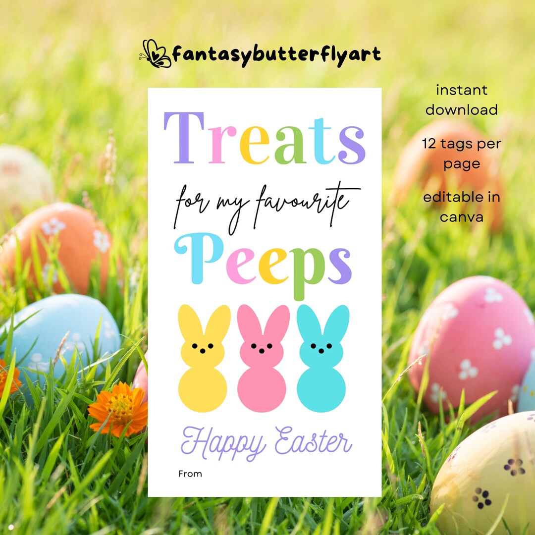 Peeps Easter Gift Tag Printable Treats for My Favorite Instant Download ...