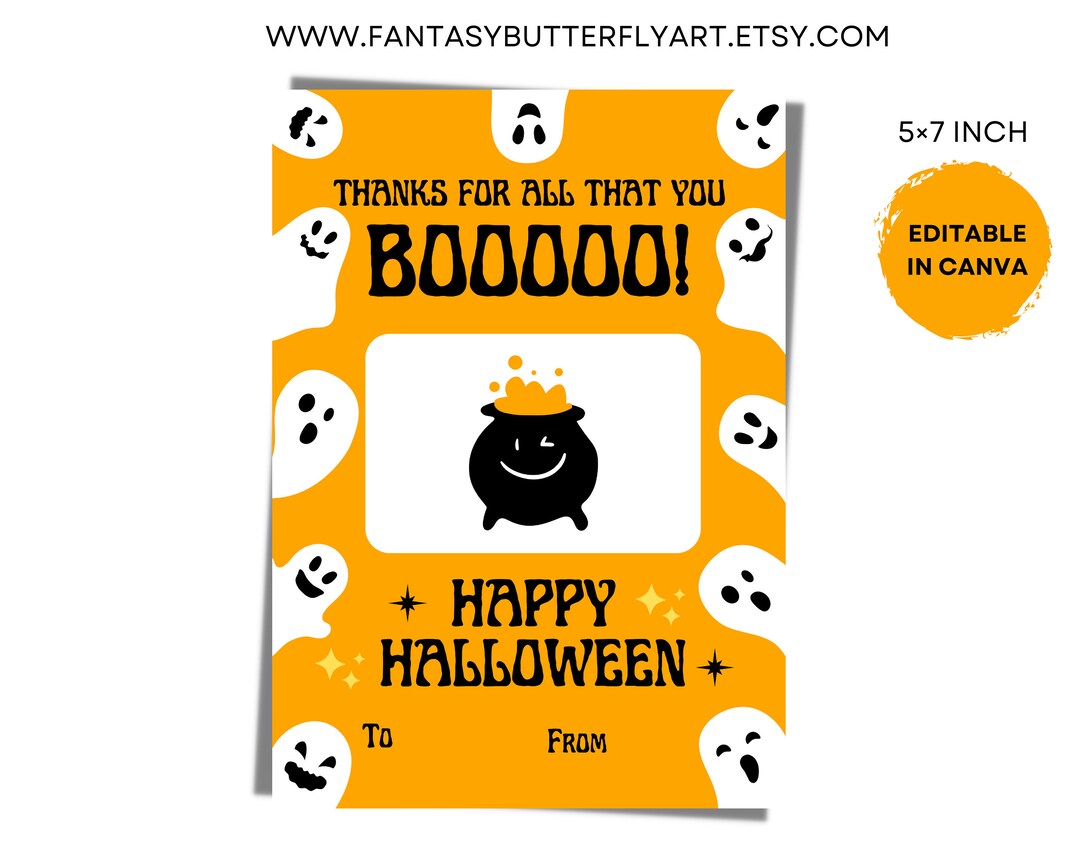 Printable Thanks for All That You BOO Teacher Halloween Gift - Etsy
