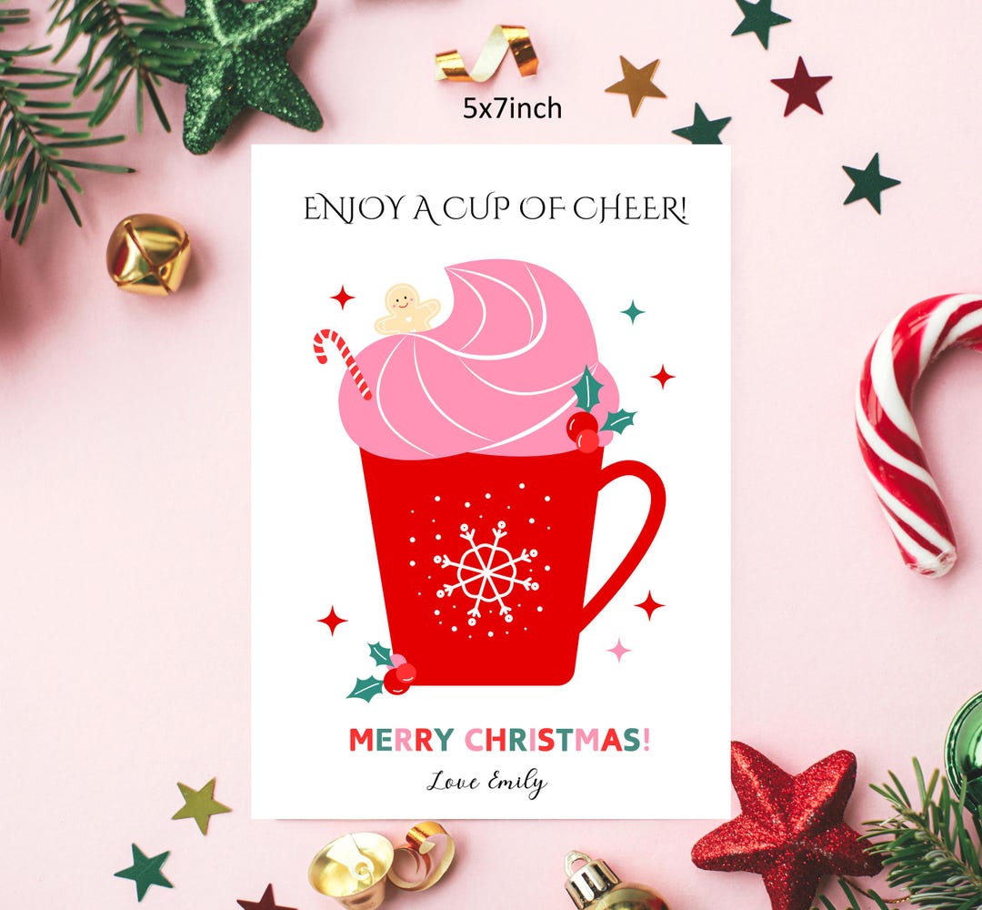 Christmas Coffee Gift Card Holder Printable, Christmas Teacher Coffee ...