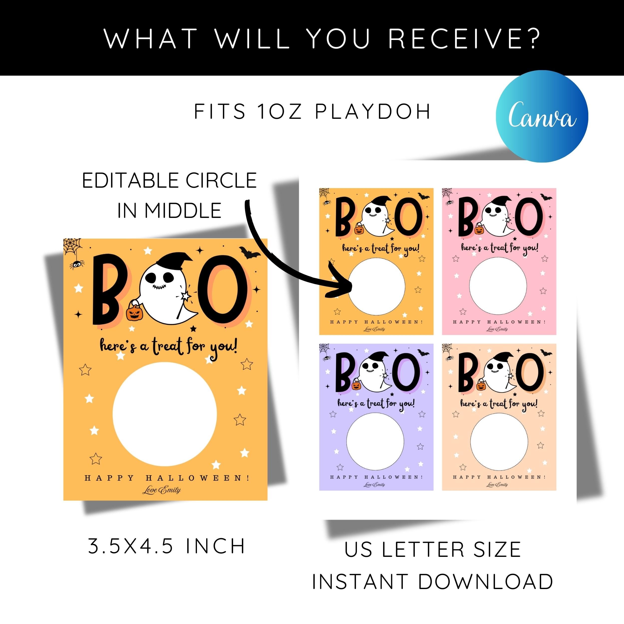 Halloween Play Doh Card Template, Printable BOO Heres a Treat for You ...