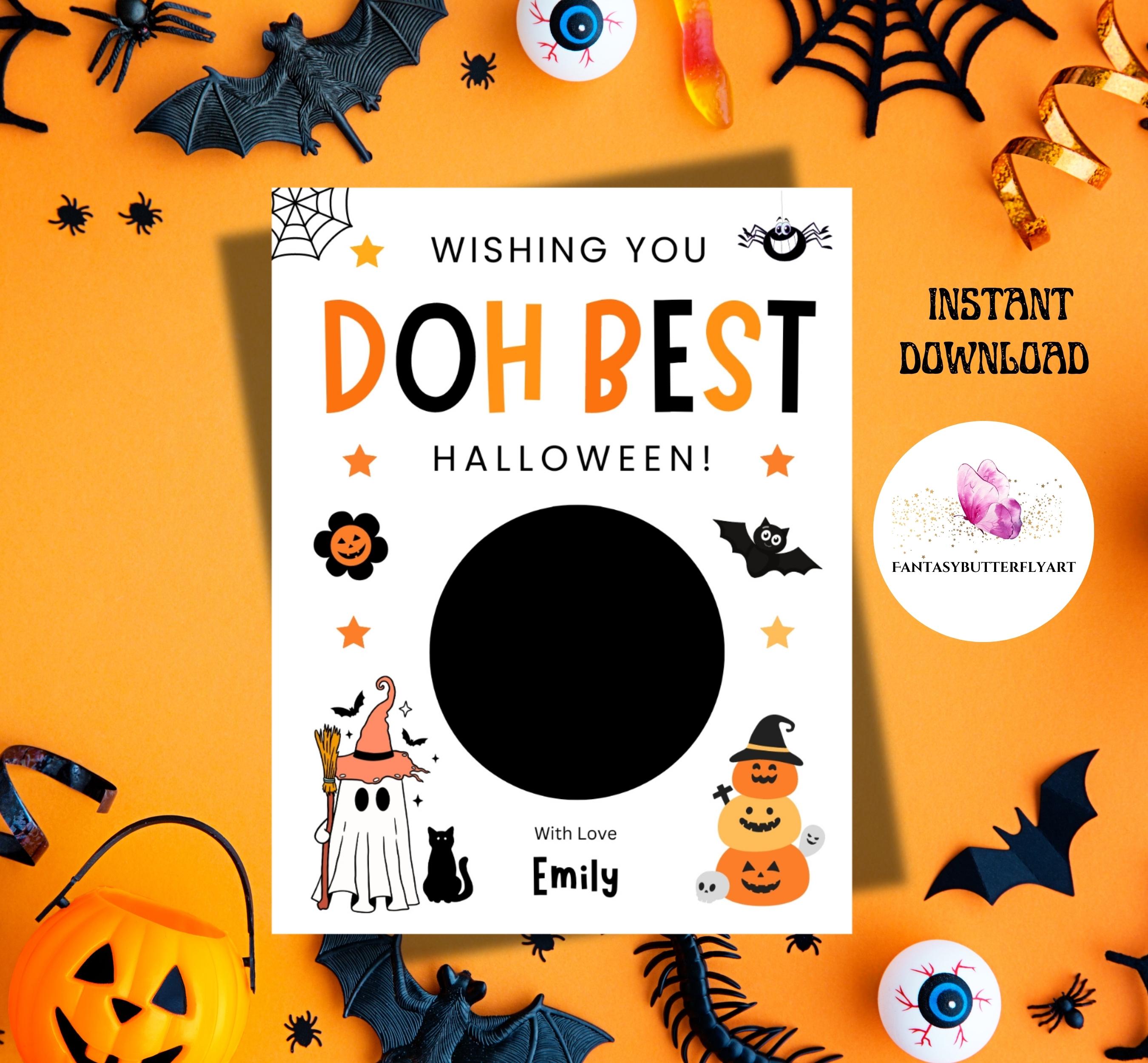 Halloween Play Doh Card Template, Printable Wishing You Doh Best ...