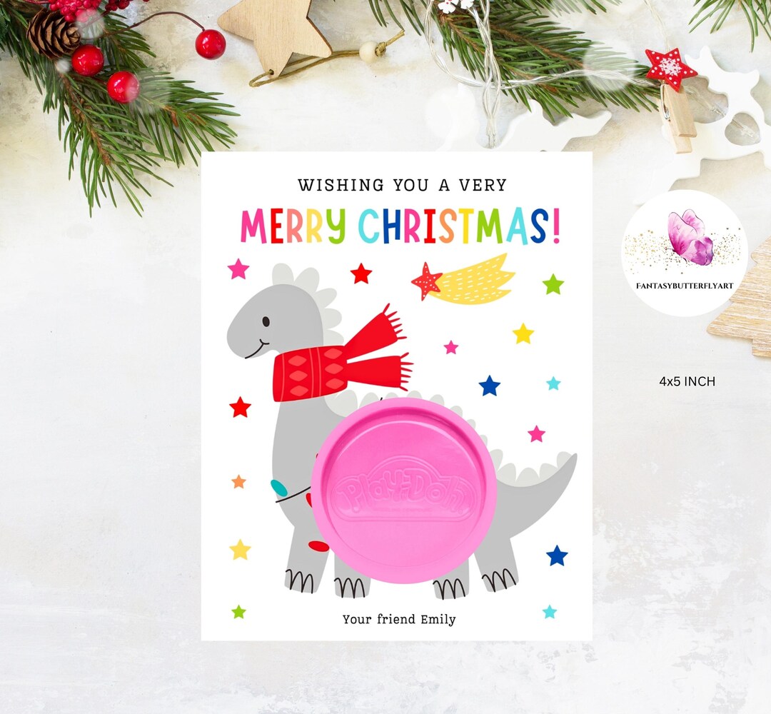 Christmas Play Doh Card Template, Printable Wishing You A Doh-lightful ...