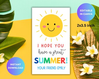 Editable Last Day of School Tag End of Year Friends Gift Tags Great ...