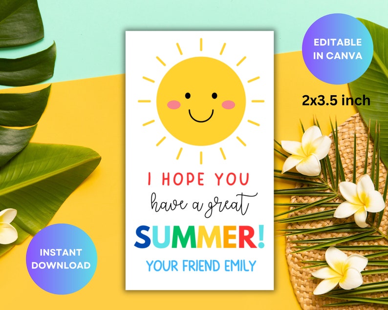 Editable Last Day of School Tag End of Year Friends Gift Tags Great ...