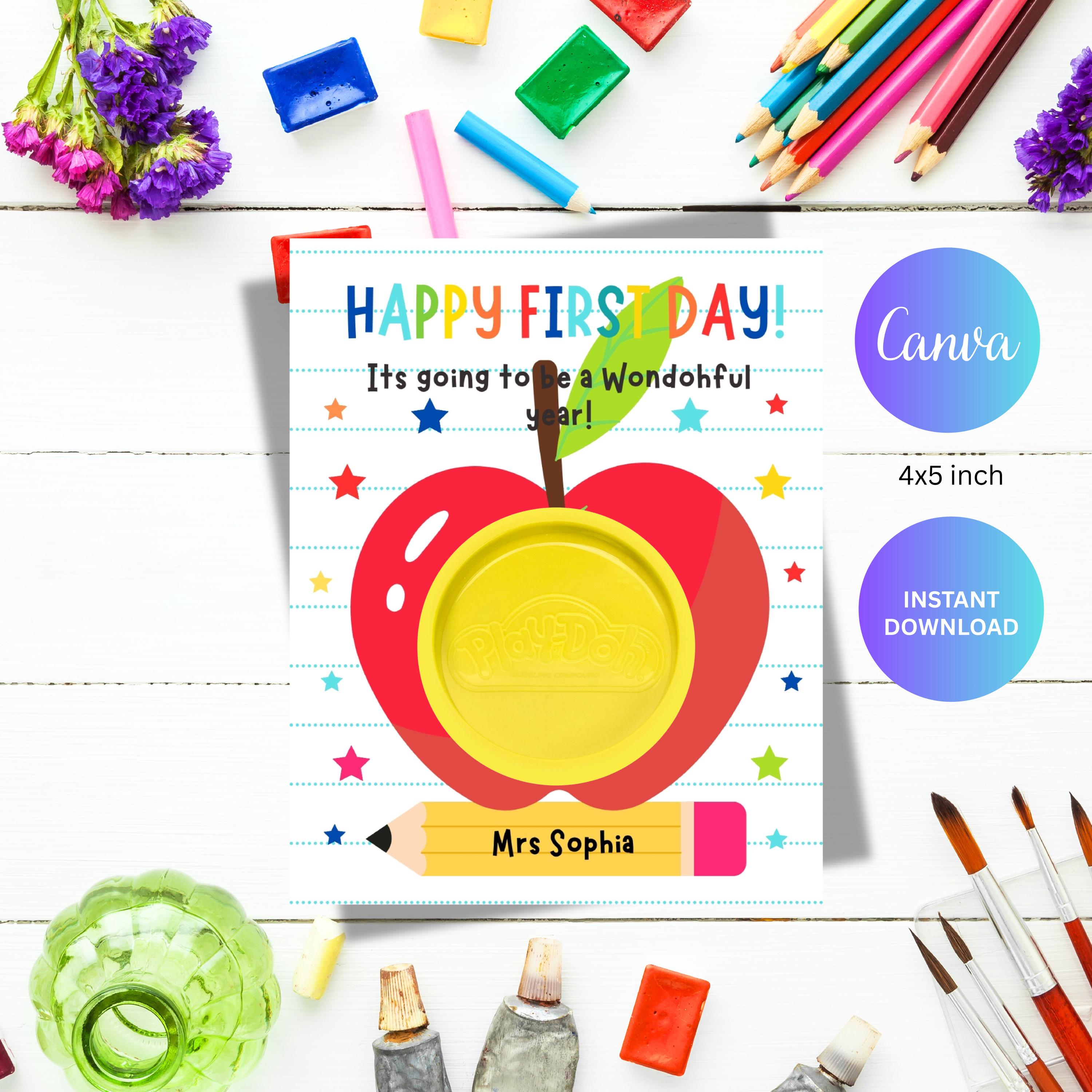 Back to School Play Doh Cards First Stay of School Gift Back to School ...