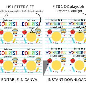 Back to School Play Doh Cards | First Stay of School Gift | Back to ...