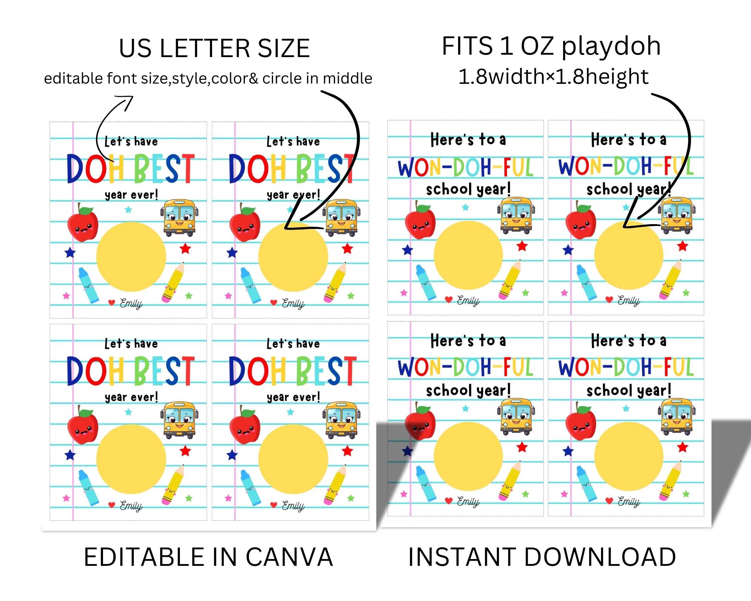 Back to School Play Doh Cards First Stay of School Gift Back to School ...