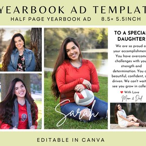 Half Page High School Senior Yearbook Ad, Senior Graduation Tribute ...