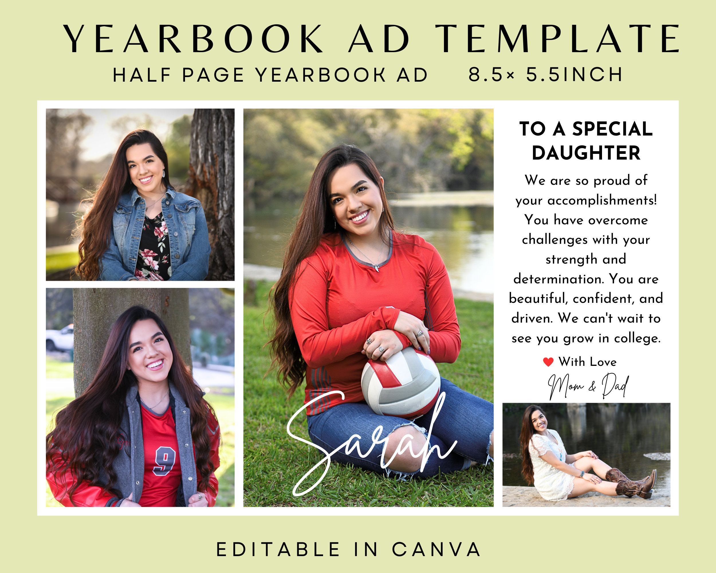 Half Page High School Senior Yearbook Ad, Senior Graduation Tribute ...