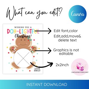 Christmas Gingerbread Play Doh Card Templateprintable Wishing You A Doh ...