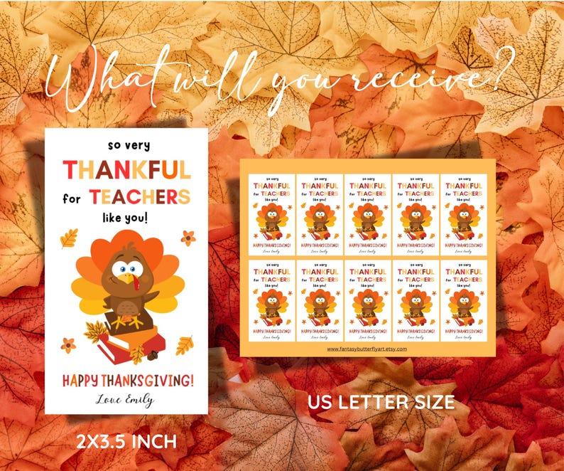 Editable Thanksgiving Gift Tag Printable Teacher Appreciation ...