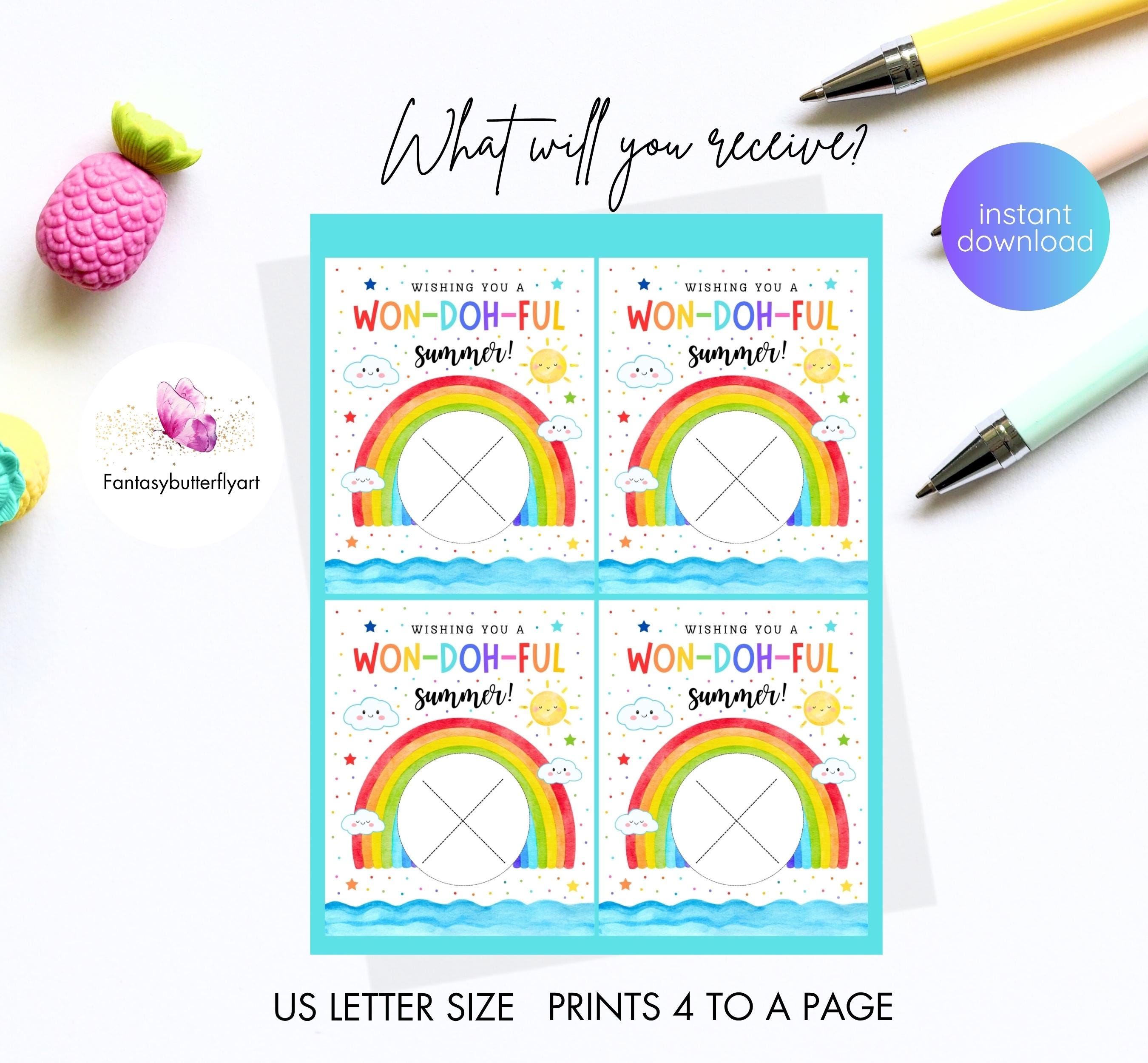Summer Play Dough Card Template, Printable Have A Won-doh-ful Summer ...