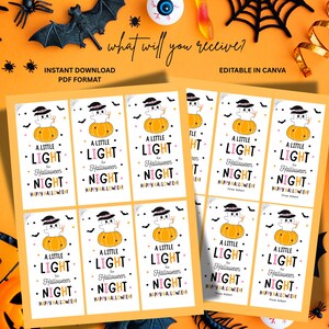 Halloween Glow Stick Tags, A Little Light for Halloween Night ...