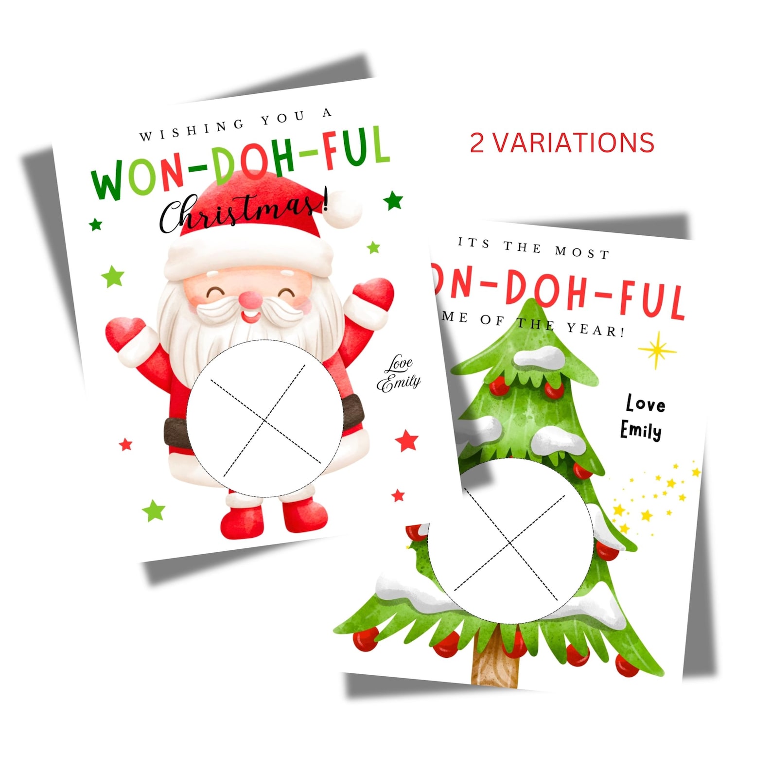 Christmas Play Doh Card Template, Printable Wishing You A Doh-lightful ...
