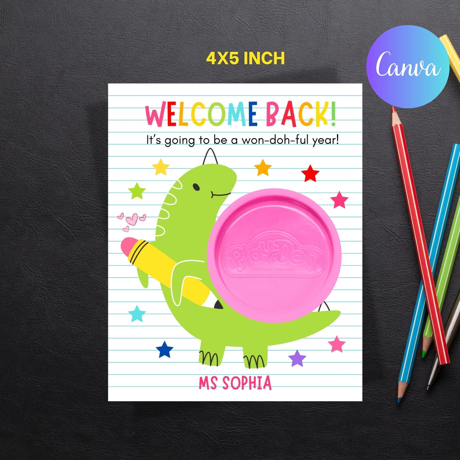Back to School Play Doh Cards First Stay of School Gift Back to School ...