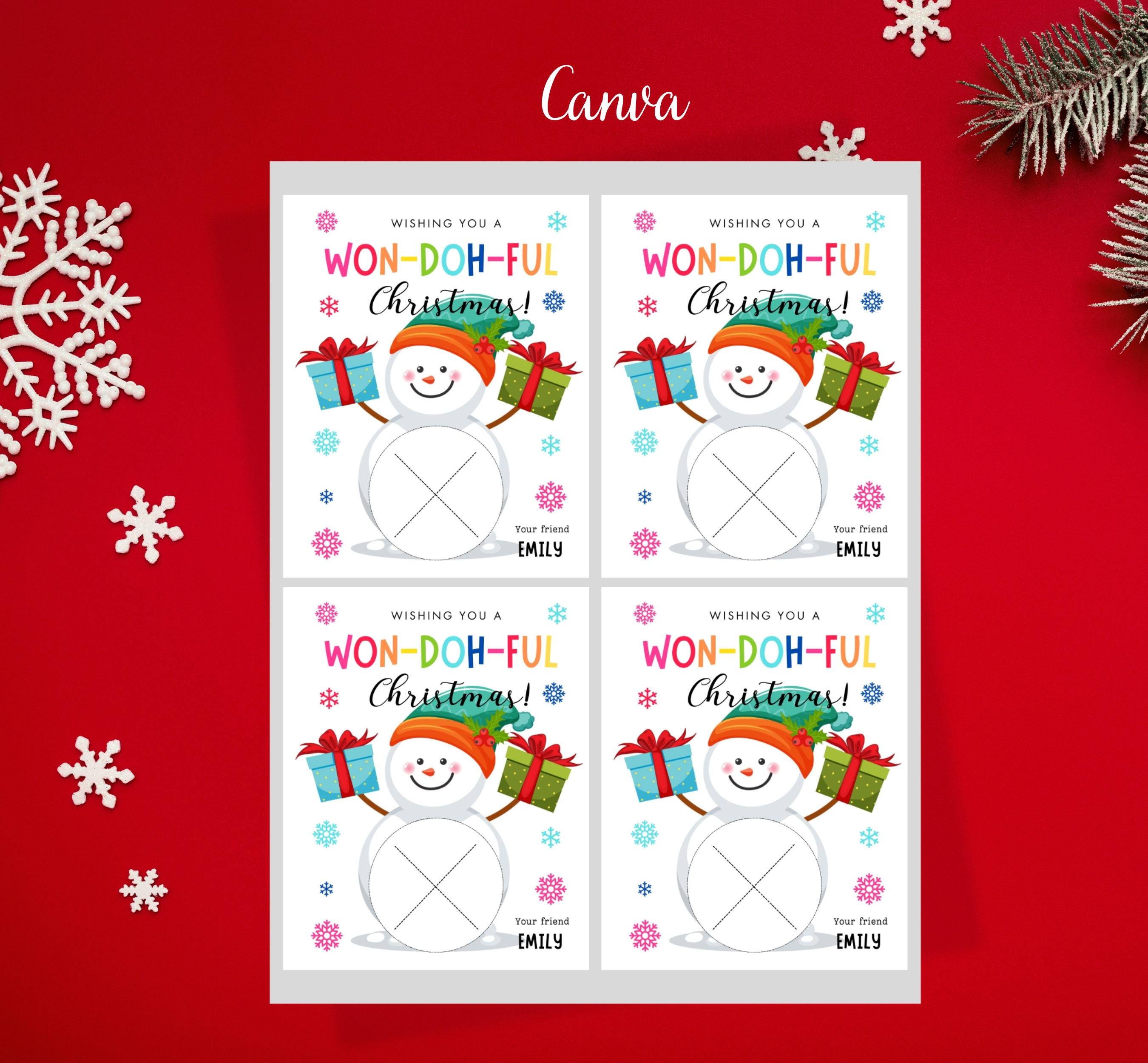 Christmas Play Doh Card Template, Printable Wishing You A Doh-lightful ...