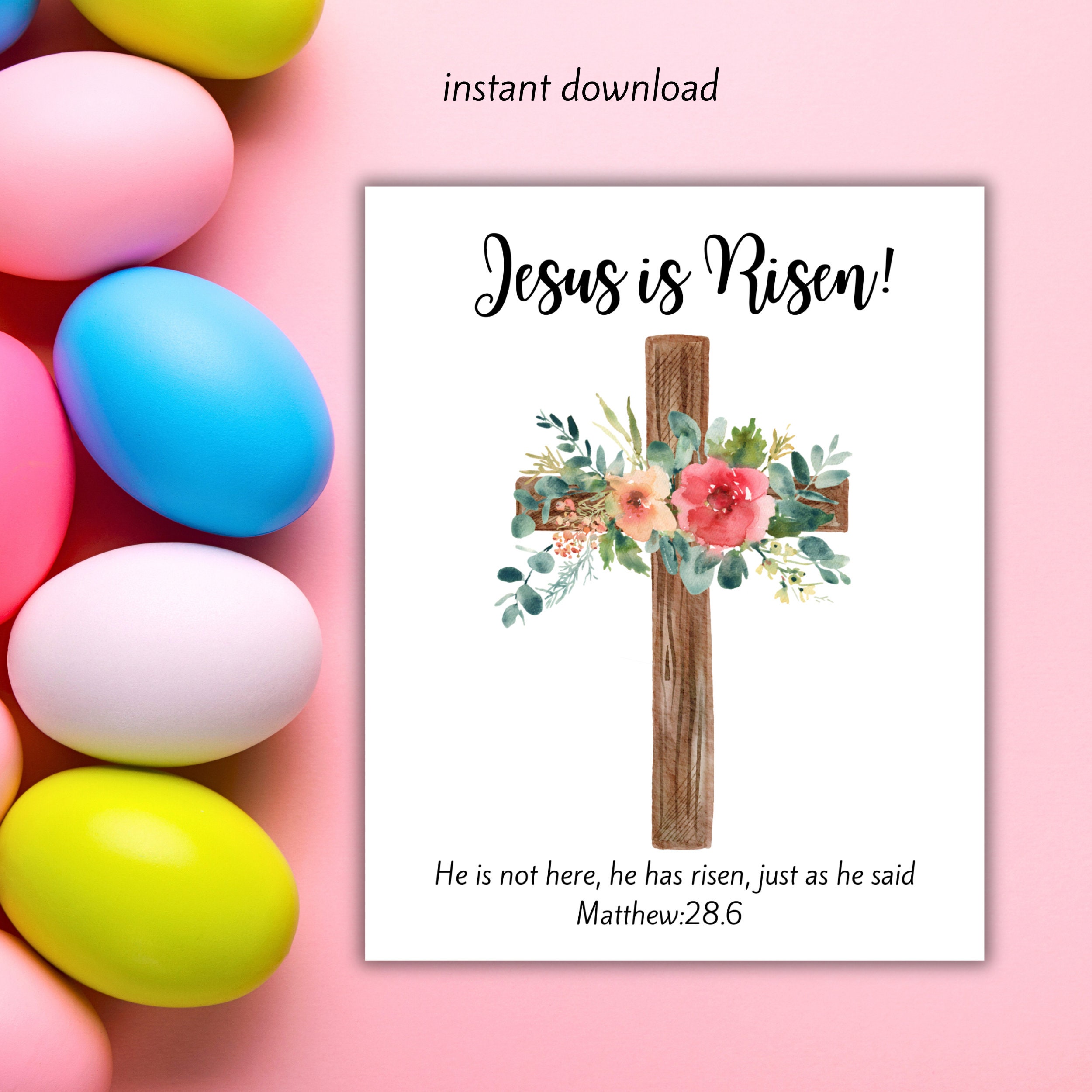 PRINTABLE Easter Handprint Art Craft for Kids, He is Risen Keepsake Art ...
