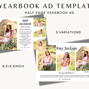 Half Page High School Senior Yearbook Ad, Senior Graduation Tribute ...