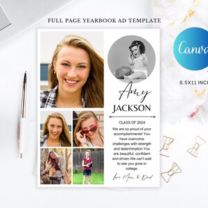 Full, Half & Quarter Page Yearbook Ad Canva Editable Template, Diy ...