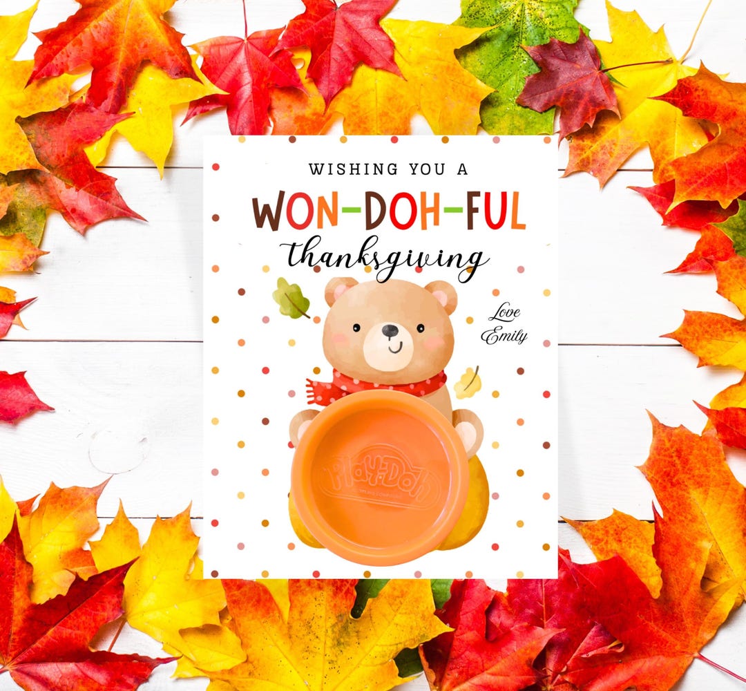 Thanksgiving Play Doh Card Template, Printable Won-doh-ful Cute Turkey ...