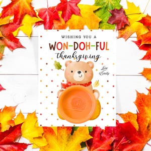 Thanksgiving Play Doh Card Template, Printable Won-doh-ful Cute Turkey ...