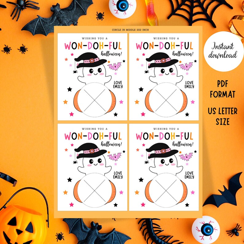 Halloween Play Doh Card Template, Printable Wishing You Doh Best ...