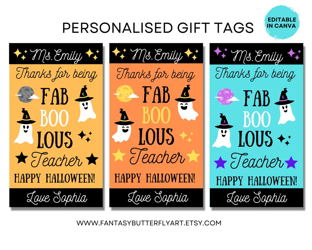 Printable Spooktacular Teacher Halloween Gift Tag School - Etsy
