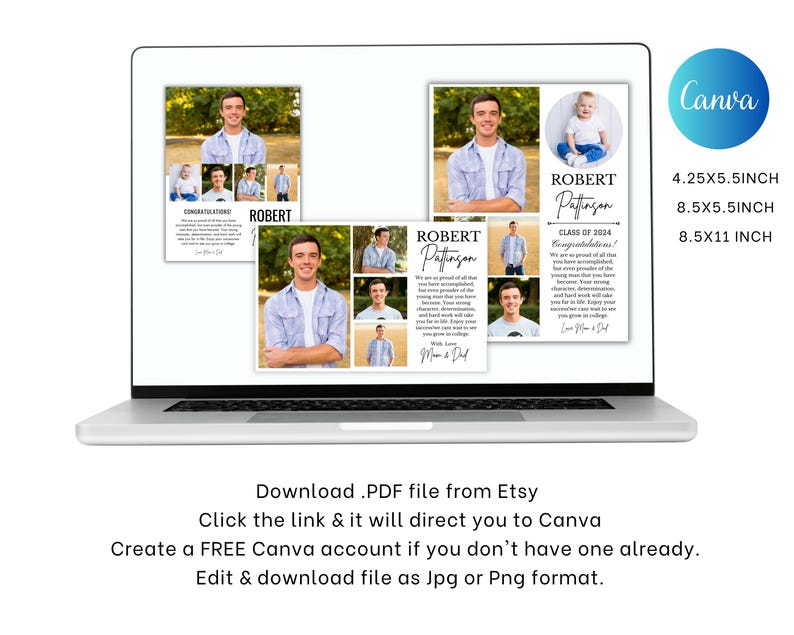 Full, Half & Quarter Page Yearbook Ad Canva Editable Template, Diy ...