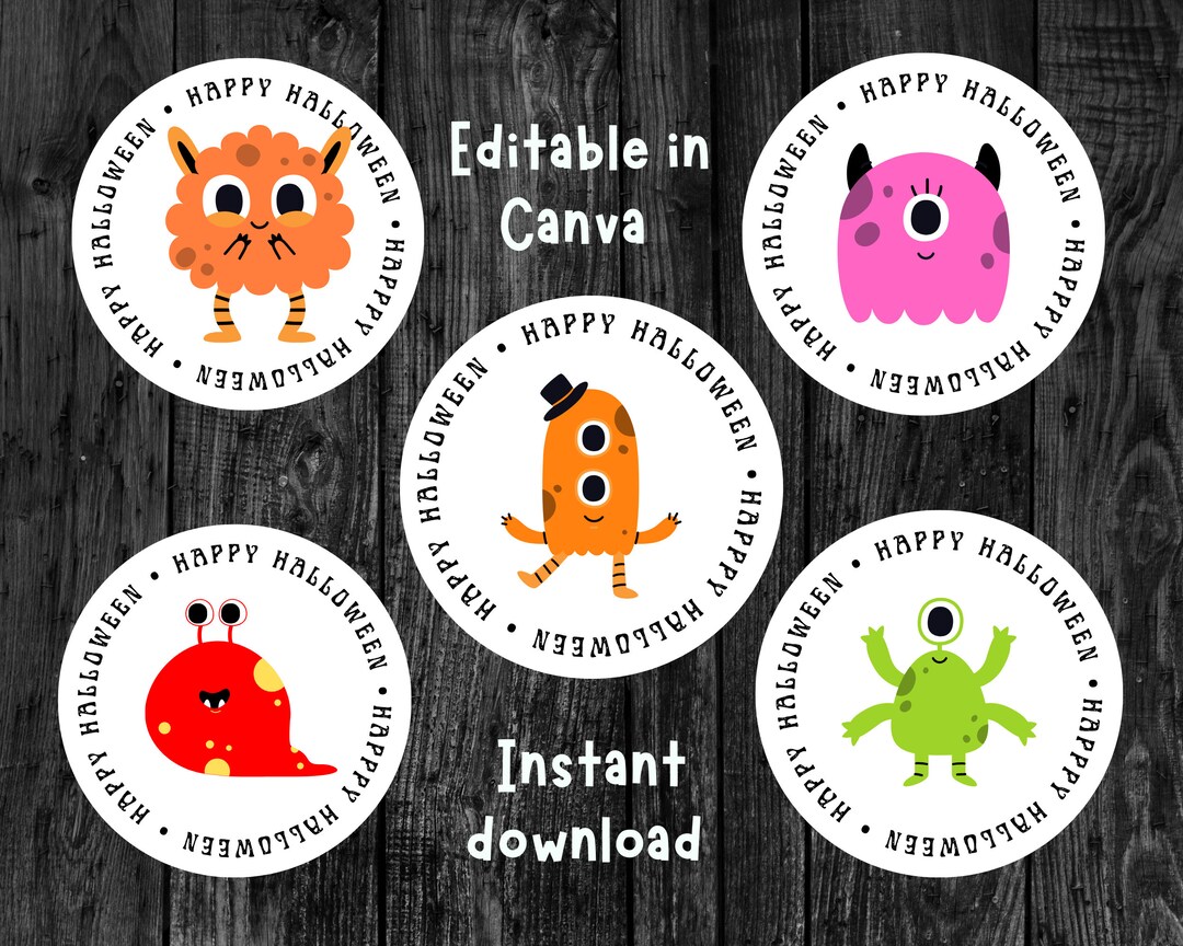 Printable Monster Happy Halloween Gift Tag Trick or Treat - Etsy