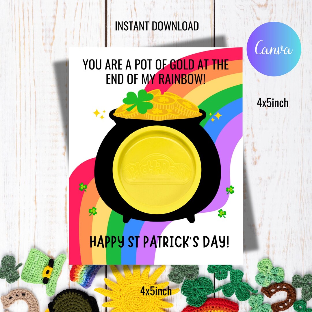 Saint Patrick's Day Play Dough Holder Printable, Have a Won-doh-ful St ...