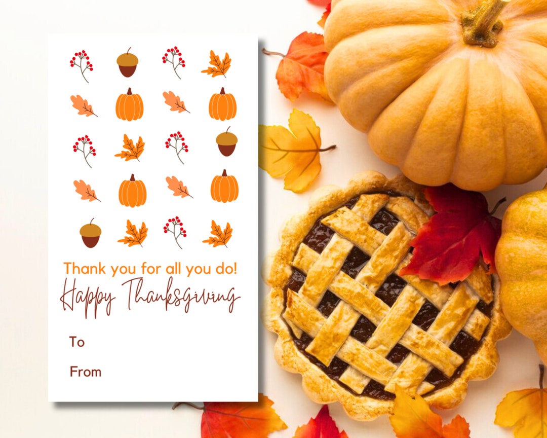 Printable Thank You for All You Do Gift Tag Autumn Favor Tag - Etsy