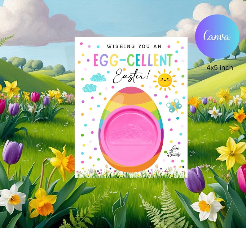 Eggcellent Easter Play Doh Card Easter Playdough Holder Printable ...