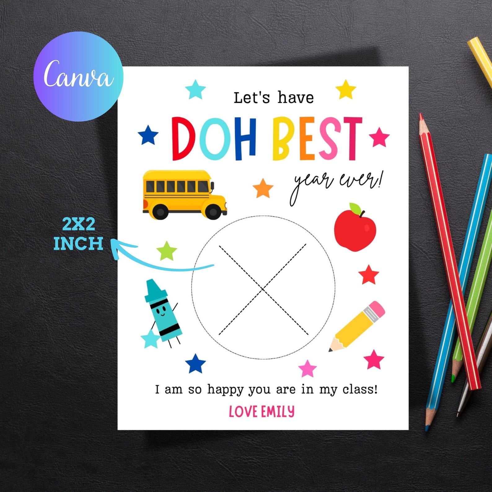 Back to School Play Dough Card Template, Printable Won-doh-ful School ...