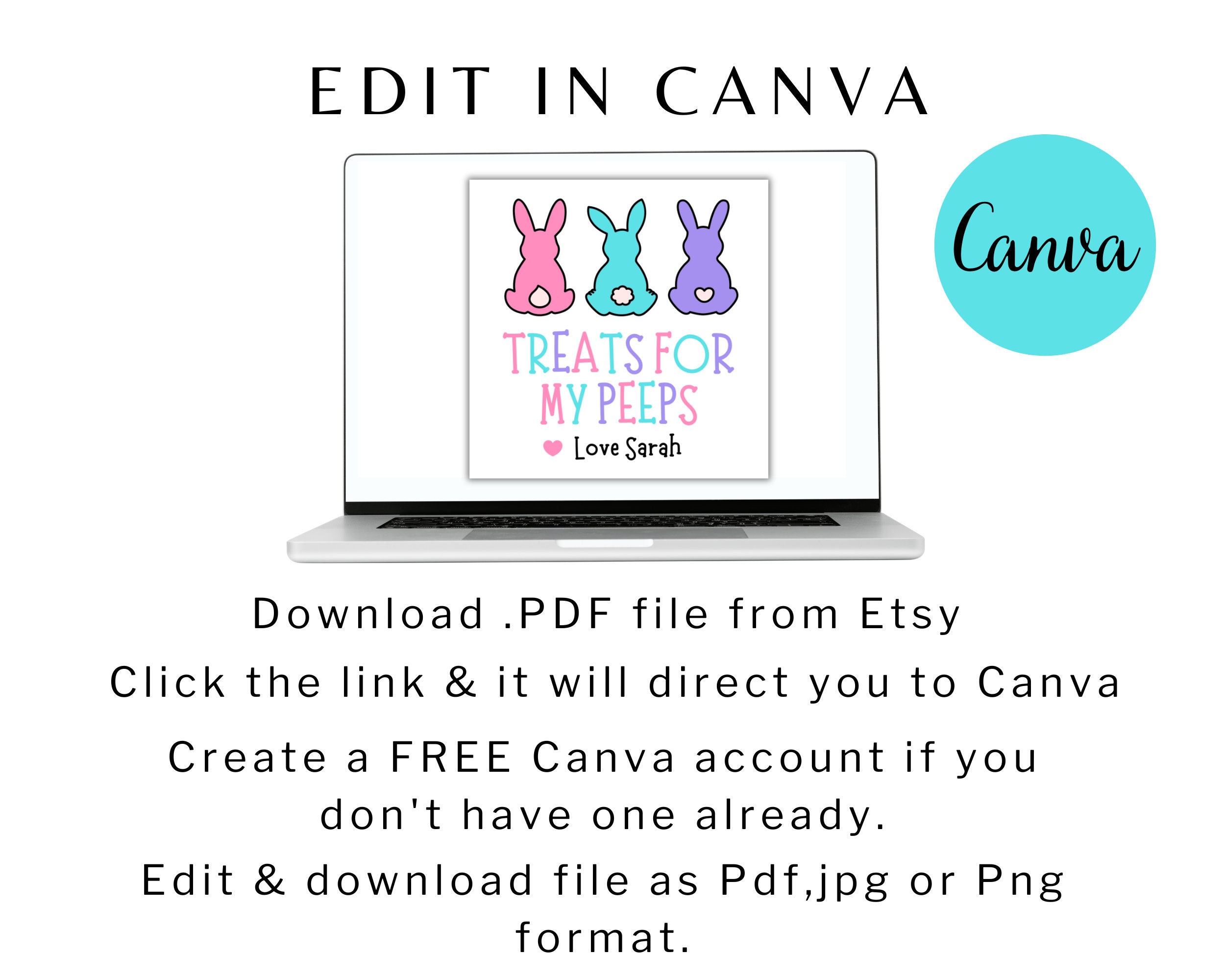 Printable Treats for My Favorite Peeps Easter Gift Tag, Instant ...