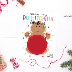 Christmas Gingerbread Play Doh Card Templateprintable Wishing You A Doh ...