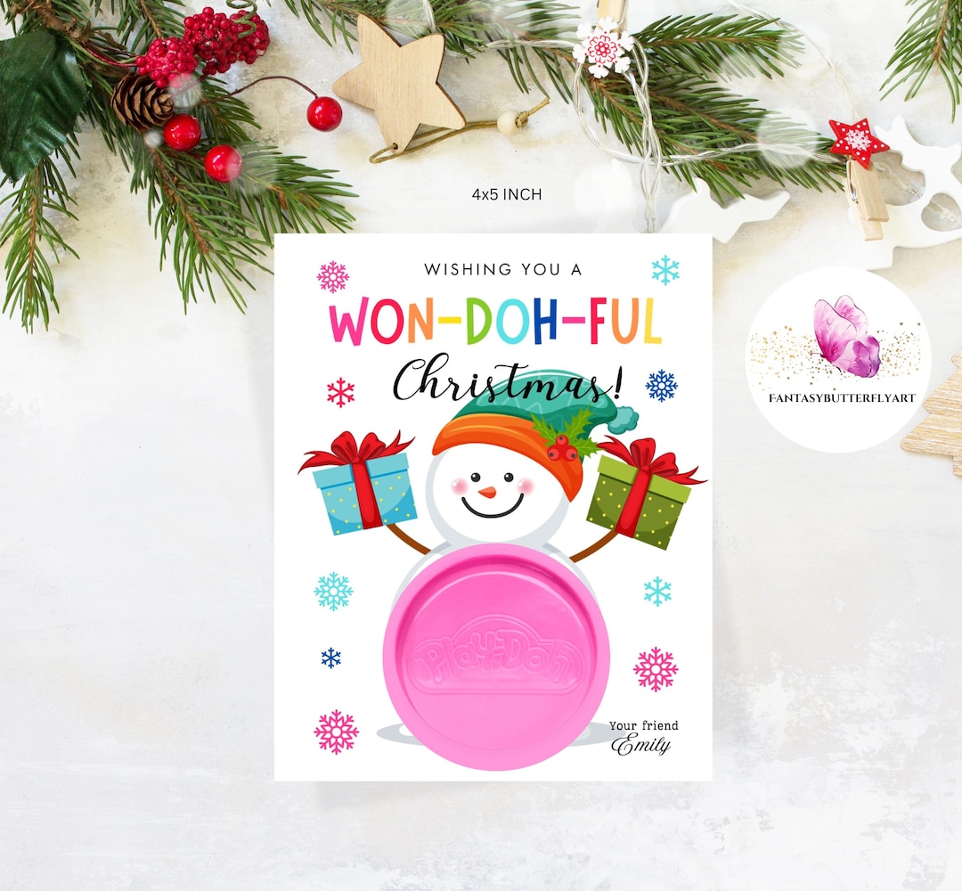 Christmas Play Doh Card Template, Printable Wishing You A Doh-lightful ...