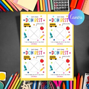 Back to School Play Dough Card Template, Printable Won-doh-ful School ...