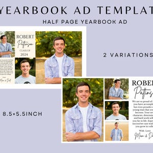 Senior Recognition Ad, Half Page Yearbook Ad Template, Graduation ...