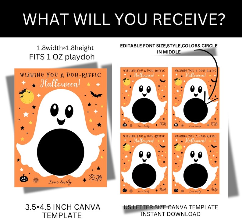 Halloween Ghost Play Doh Card Template, Printable Wishing You Doh Best ...