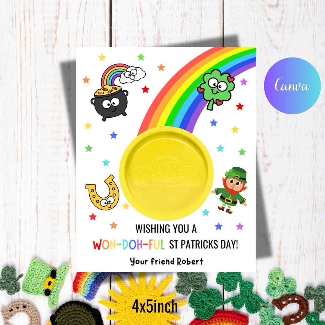 Saint Patrick's Day Play Dough Holder Printable, Have a Won-doh-ful St ...