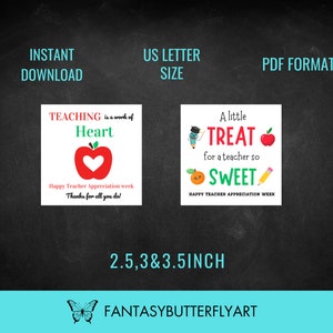 Teacher Gift Tag Bulk Printable Thank You Teacher Year End Gift Teacher ...