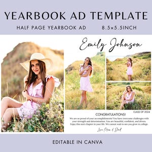 Half Page High School Senior Yearbook Ad, Senior Graduation Tribute ...