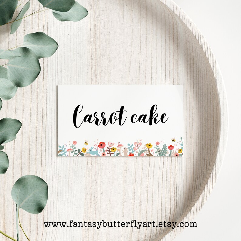 Easter Bunnies Food Label Template, Printable Buffet Tent Cards, Easter ...